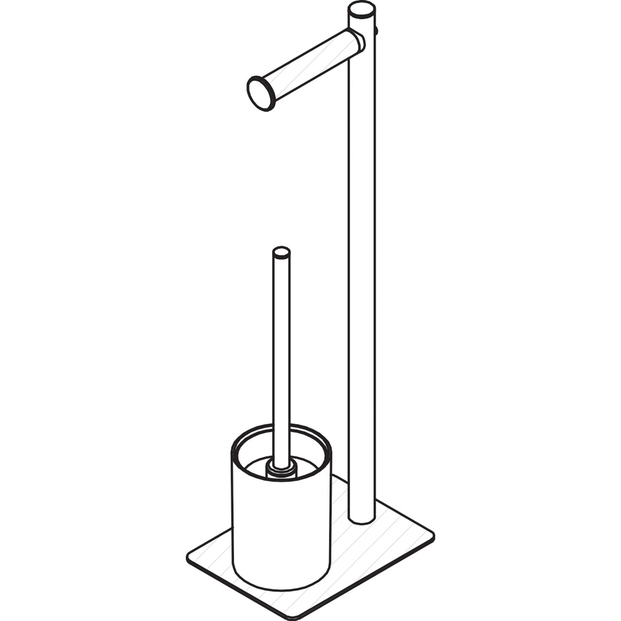 Toapappershållare med toaborste (trämönstrad/svart) - Duschy