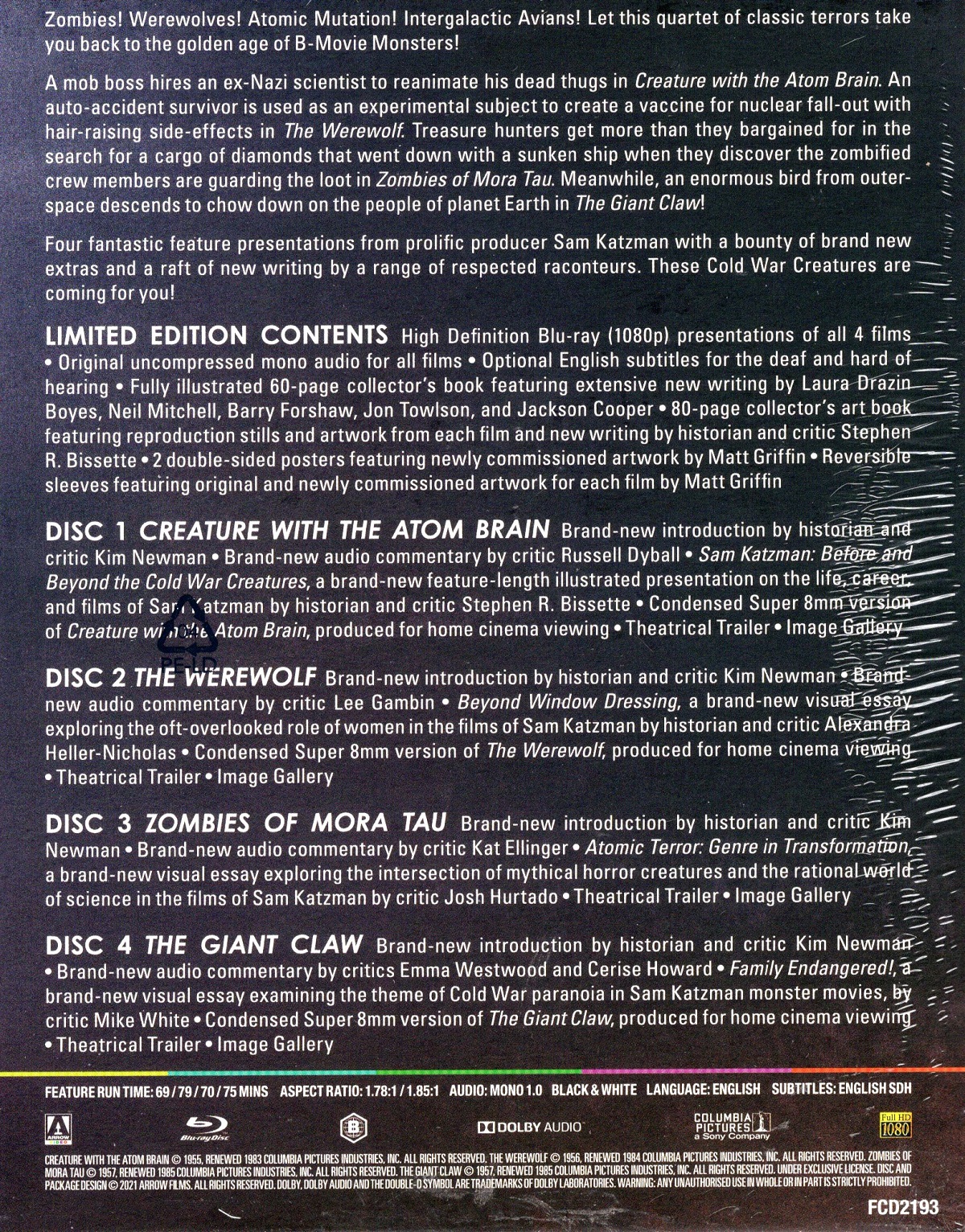 Cold War Creatures - Four Films from Sam Katzman - Limited Edition (ej ...