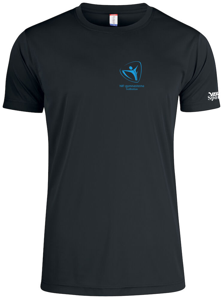 Basic Active-T-shirt, junior- och seniormodell, med NIF-gymnasternas logo i turkost - Vera Sport ...