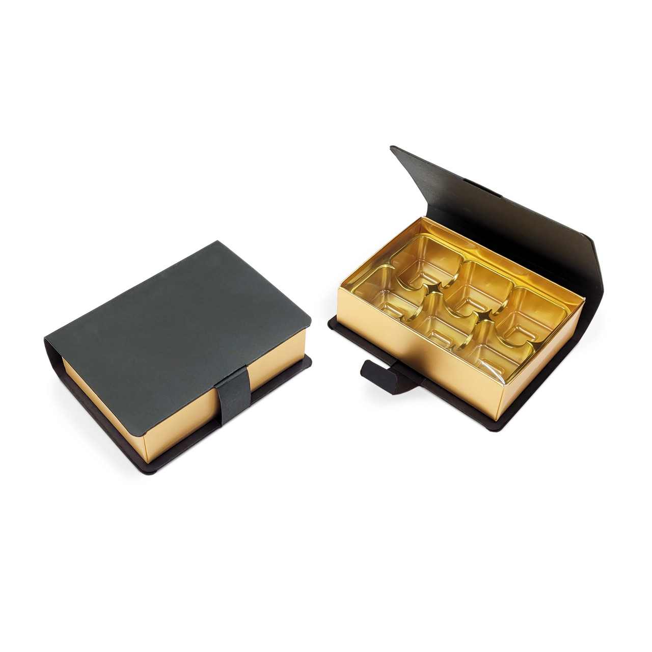 Book-Style Cover for 6-piece Praline Box - Chocolate-packaging.com