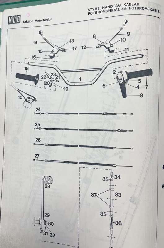 Bromspedal Monark 125/50 cc Cross/T/ISDT NOS 10619 - Mopedrenovering