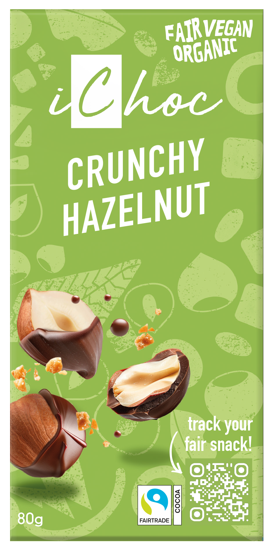 Crunchy Hazelnut (ny design) 80g x10, EKO - KeyToNature