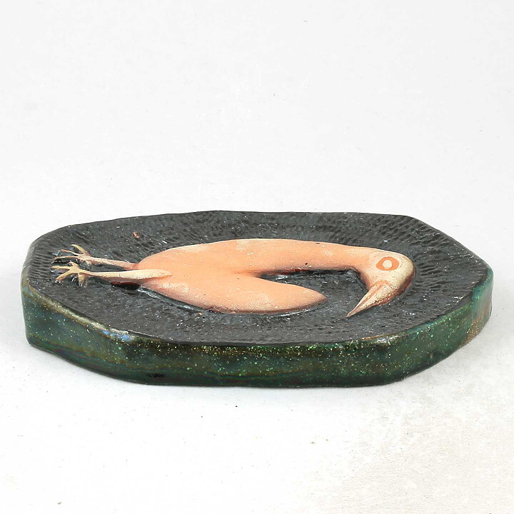 Lars Bergsten (1960s) Relief Wall Plaque with Bird Motif 18 cm