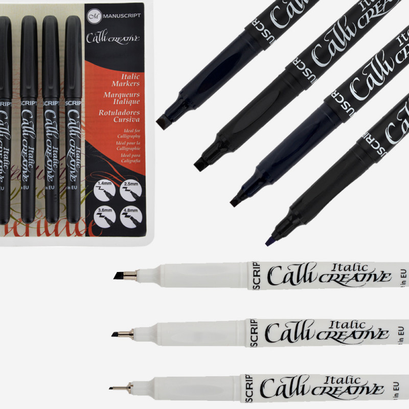 Manuscript Calli Creative Italic Markers 4-pack - Scrapkammaren