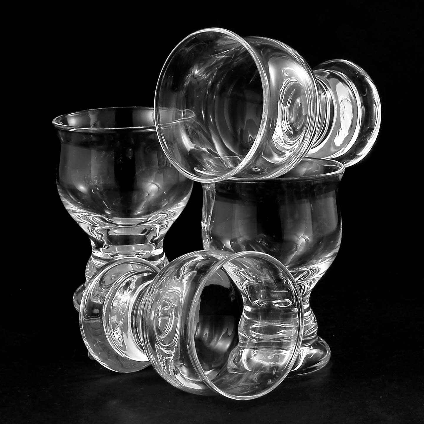 Inkeri Toikka (Viapori 1974) Four Clear Glasses 8 cm (with Box)