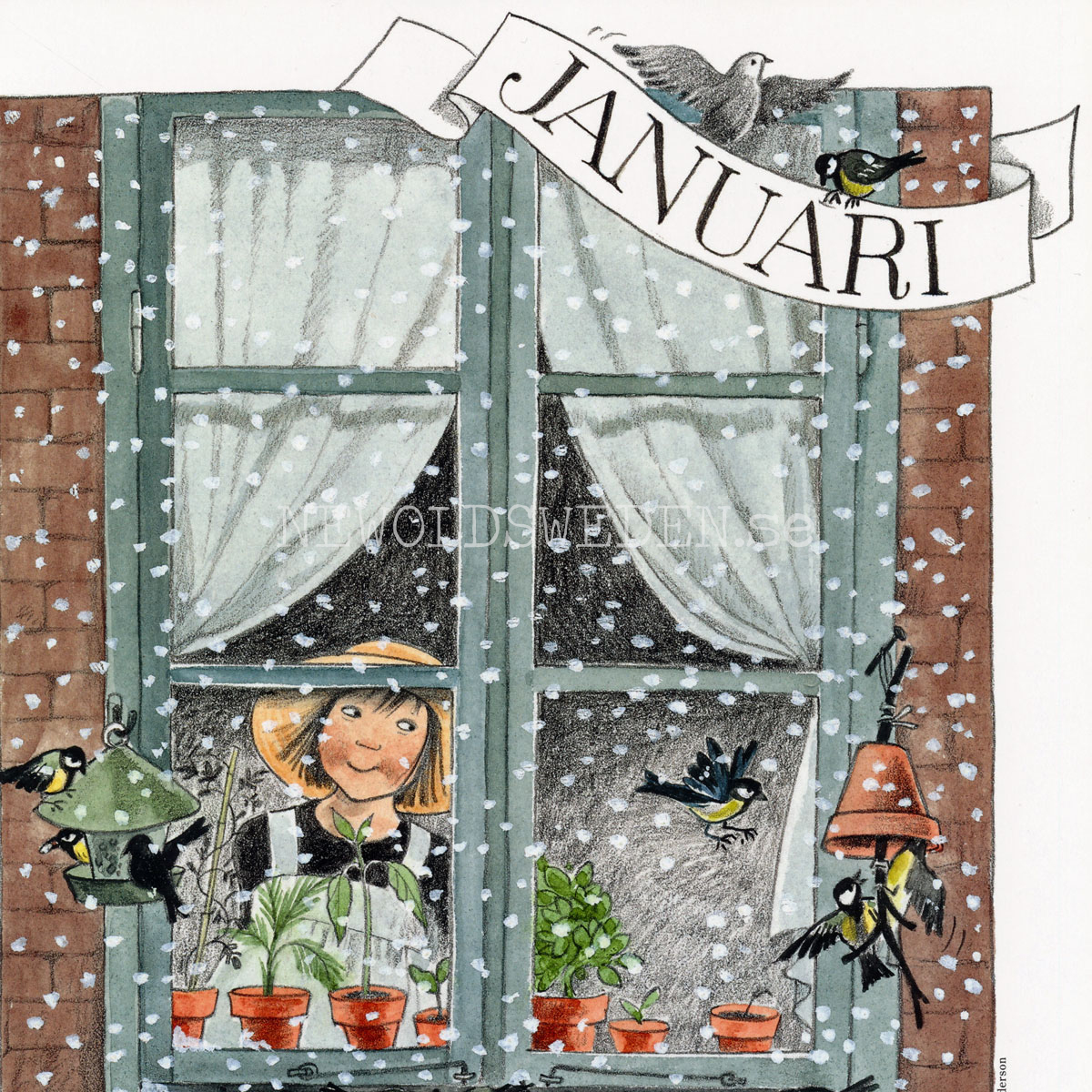 Januari Linnea Månads bild A4 - Lena Andersson - NEWOLDSWEDEN.se