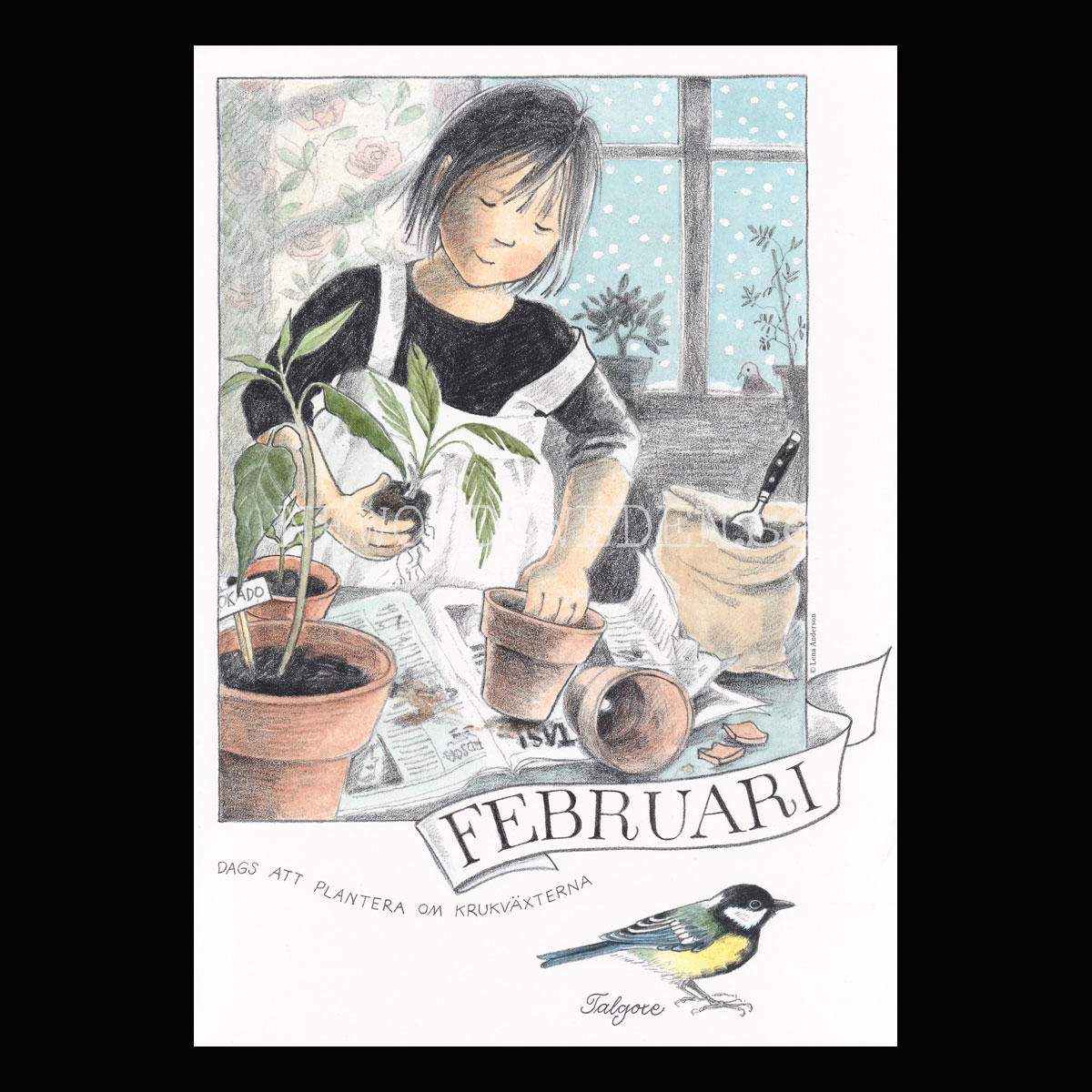 Februari Linnea Månads bild A4 - Lena Andersson - NEWOLDSWEDEN.se