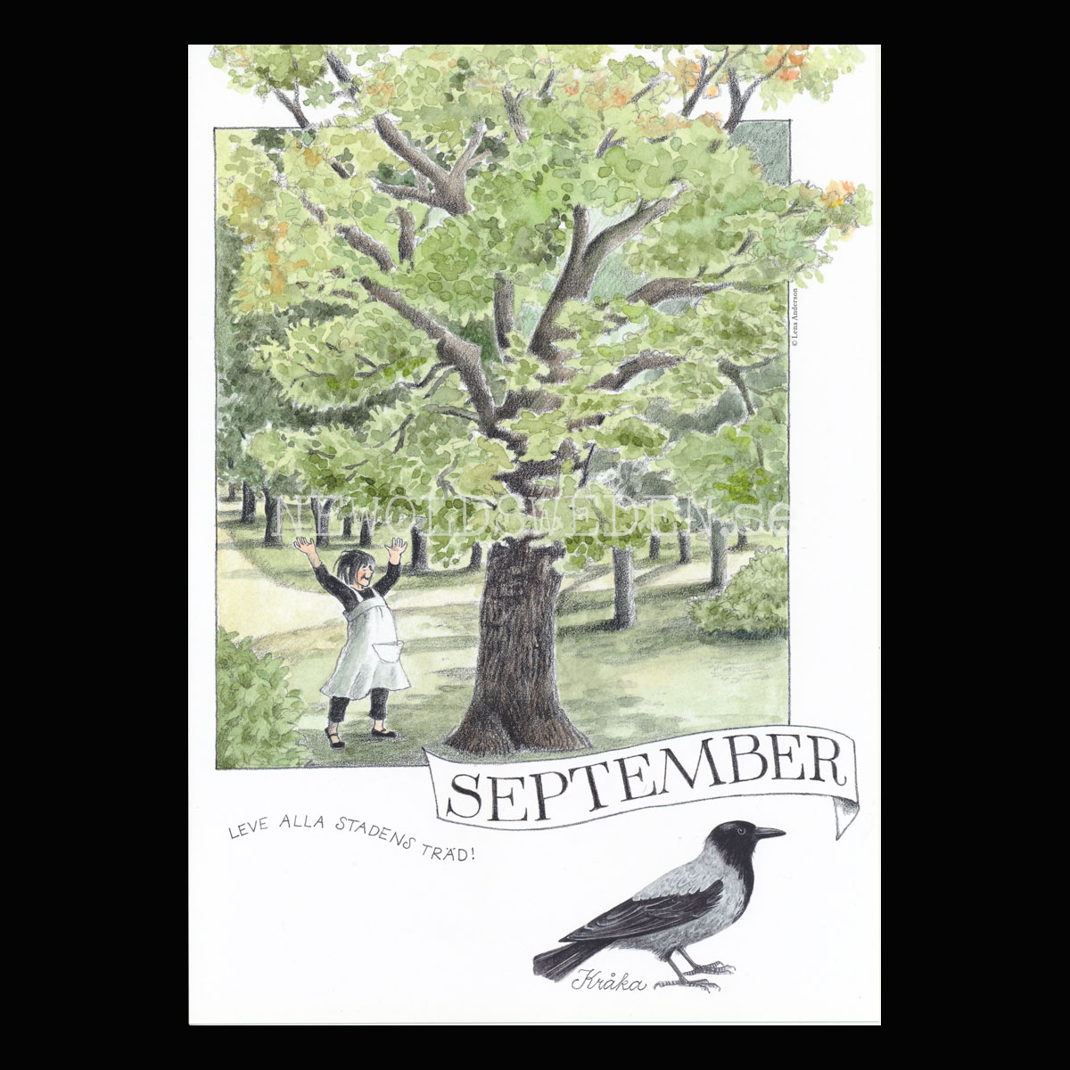 September Linnea Månads bild A4 - Lena Andersson - NEWOLDSWEDEN.se