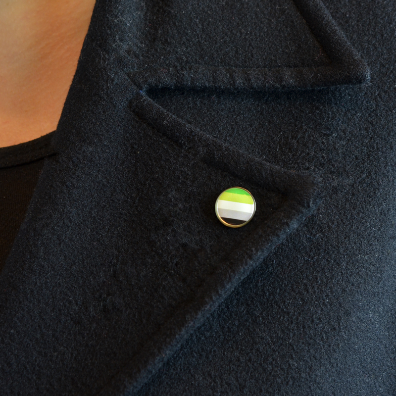 Pins with aromantic flag - HappyPride