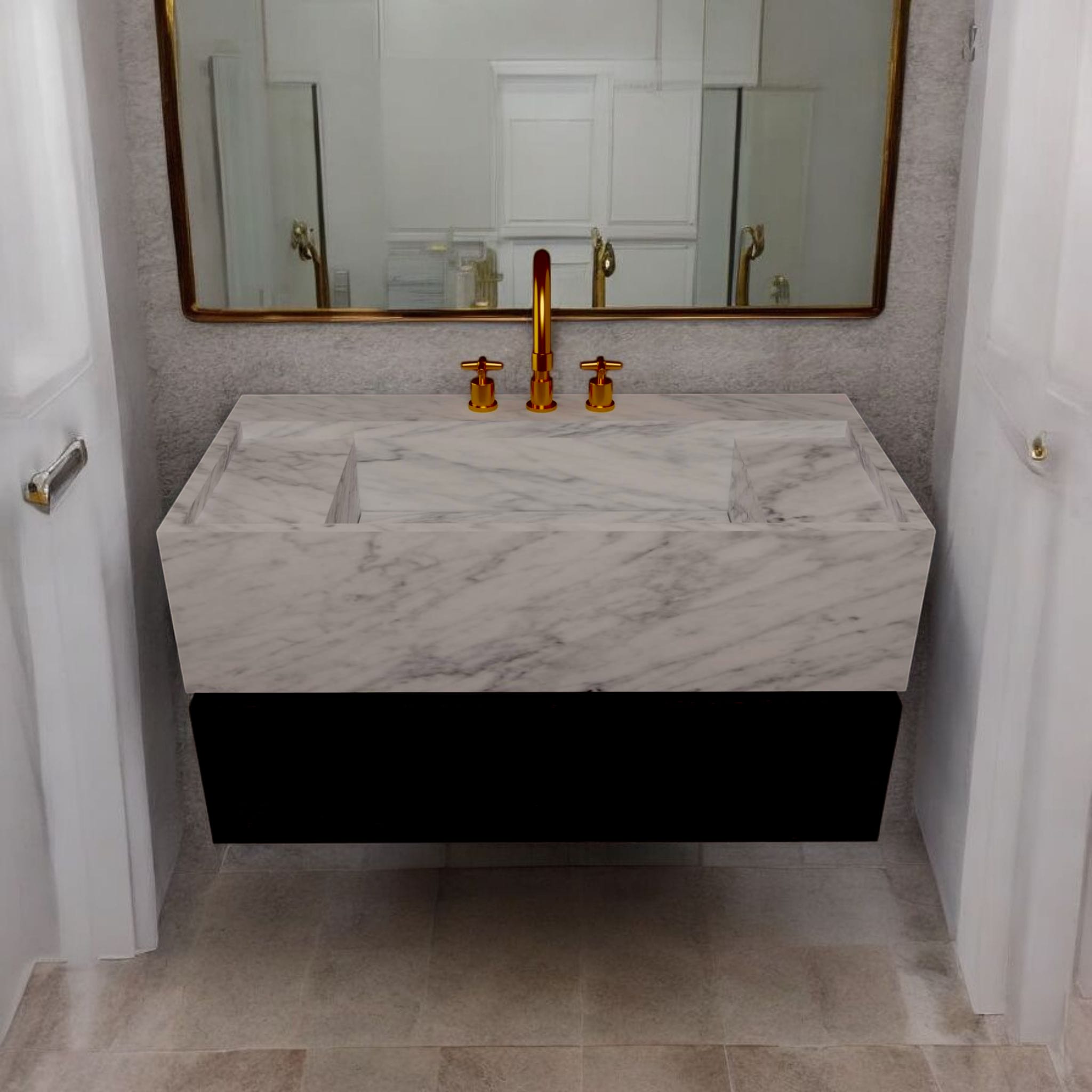 Marmorhandfat COPENHAGEN Med Hylla - NOMA Marrakech