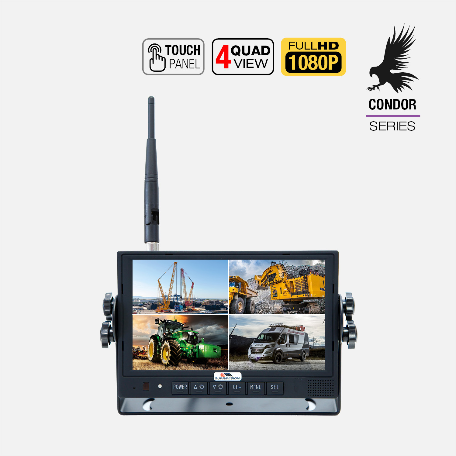 CONDOR Trådlös Full HD Skärm för Backkamera - 7 Tum Touchskärm ...