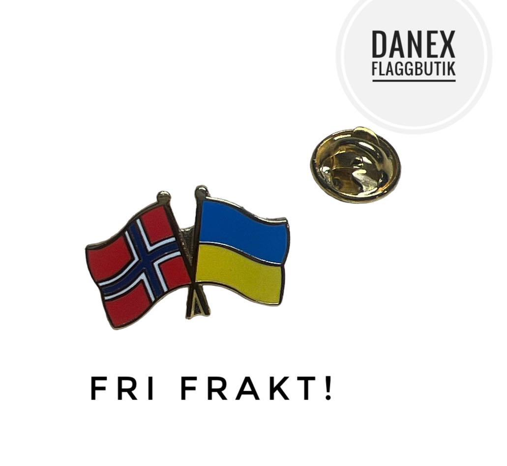 Köp UKRAINA/Norge pins i metall - Fri frakt