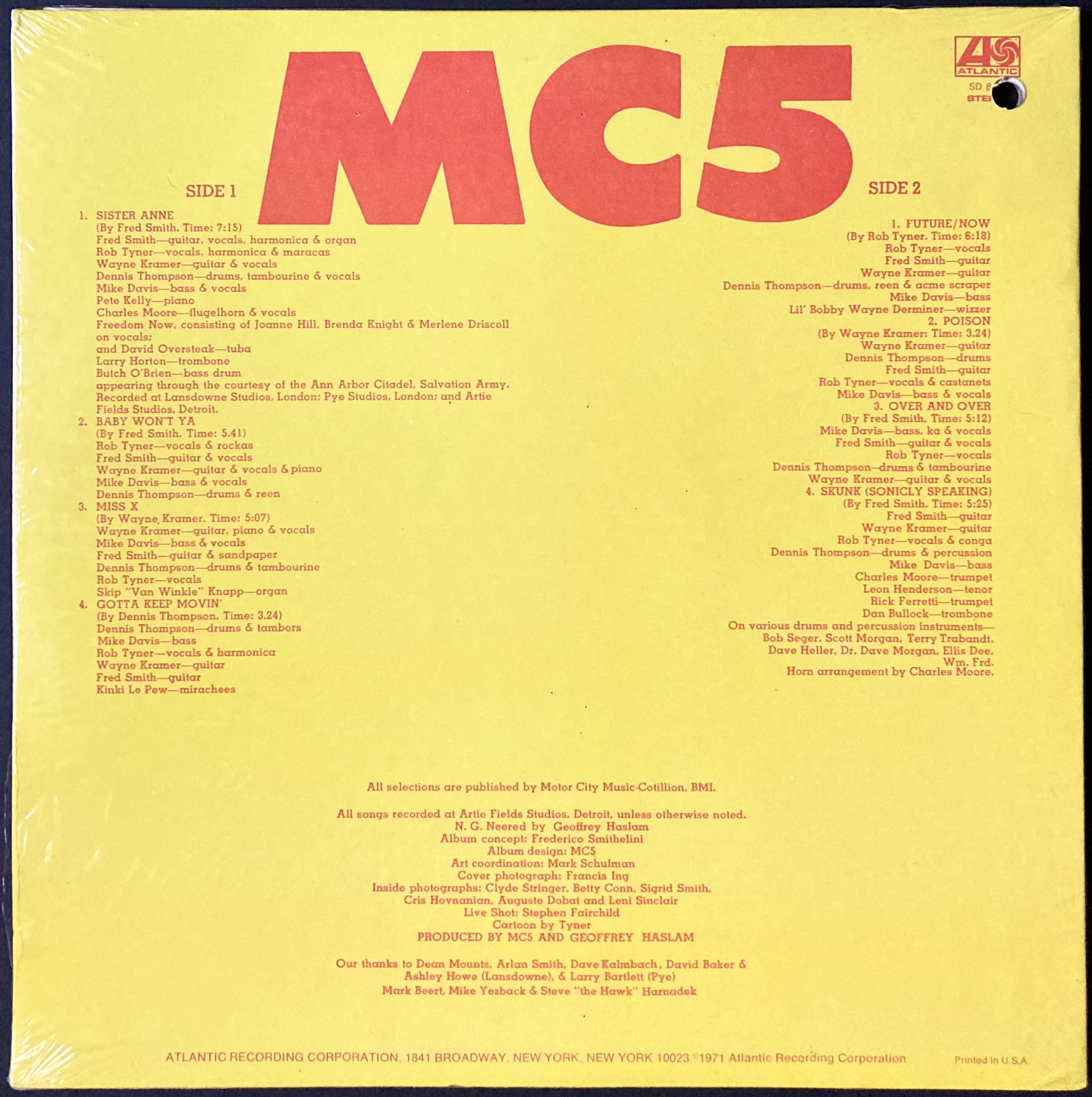 Nostalgipalatset - MC5 - High time US-orig LP 1971 OÖPPNAD!
