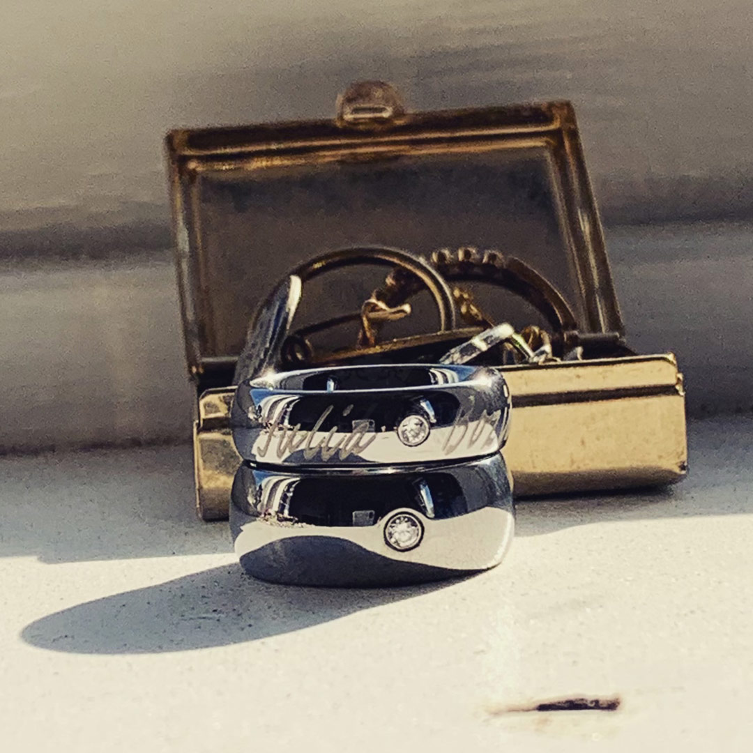 Ring Real Shiny Diamond Högblank Tungsten AAA diamant