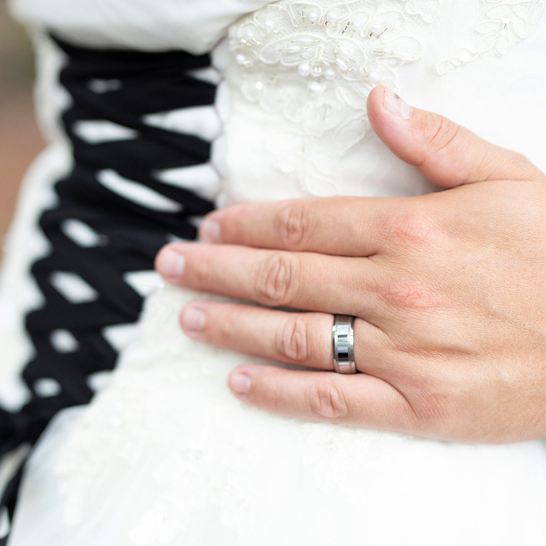 Förlovningsring - Tungsten Titan Blank Borstad Paket - FB2000 - Smycken - Fint och Billigt