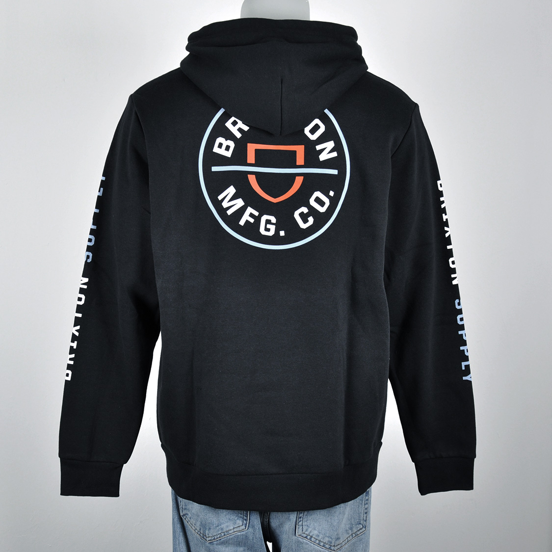Brixton - Crest Hood Black/Dusty Blue/Burnt Red - Appertiff Workshop