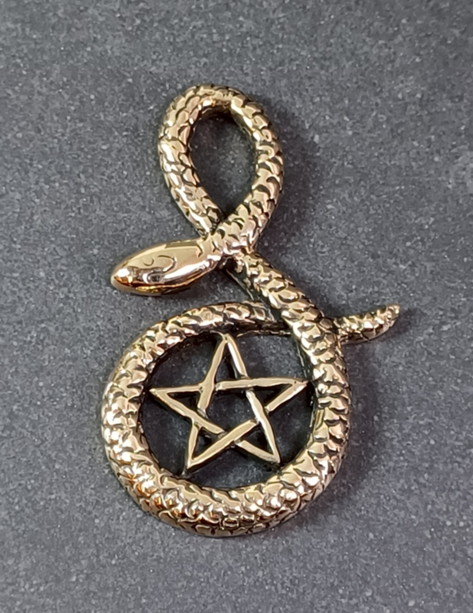 Stengarden.com - Orm med pentagram- Hänge i Brons