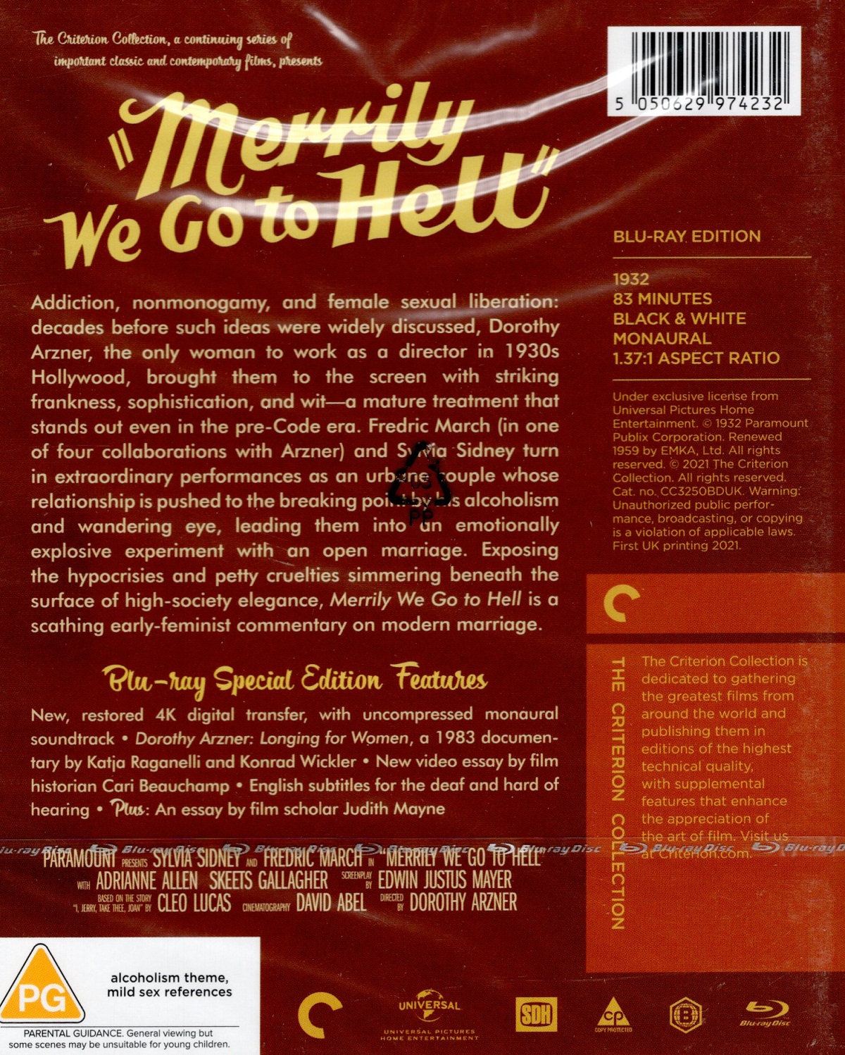 Merrily We Go To Hell (Criterion Collection) (ej svensk text) (Blu-ray ...