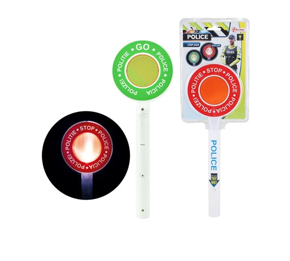 Police Stop sign with light, Valaistu stop-merkki - Robbis Hobby Shop