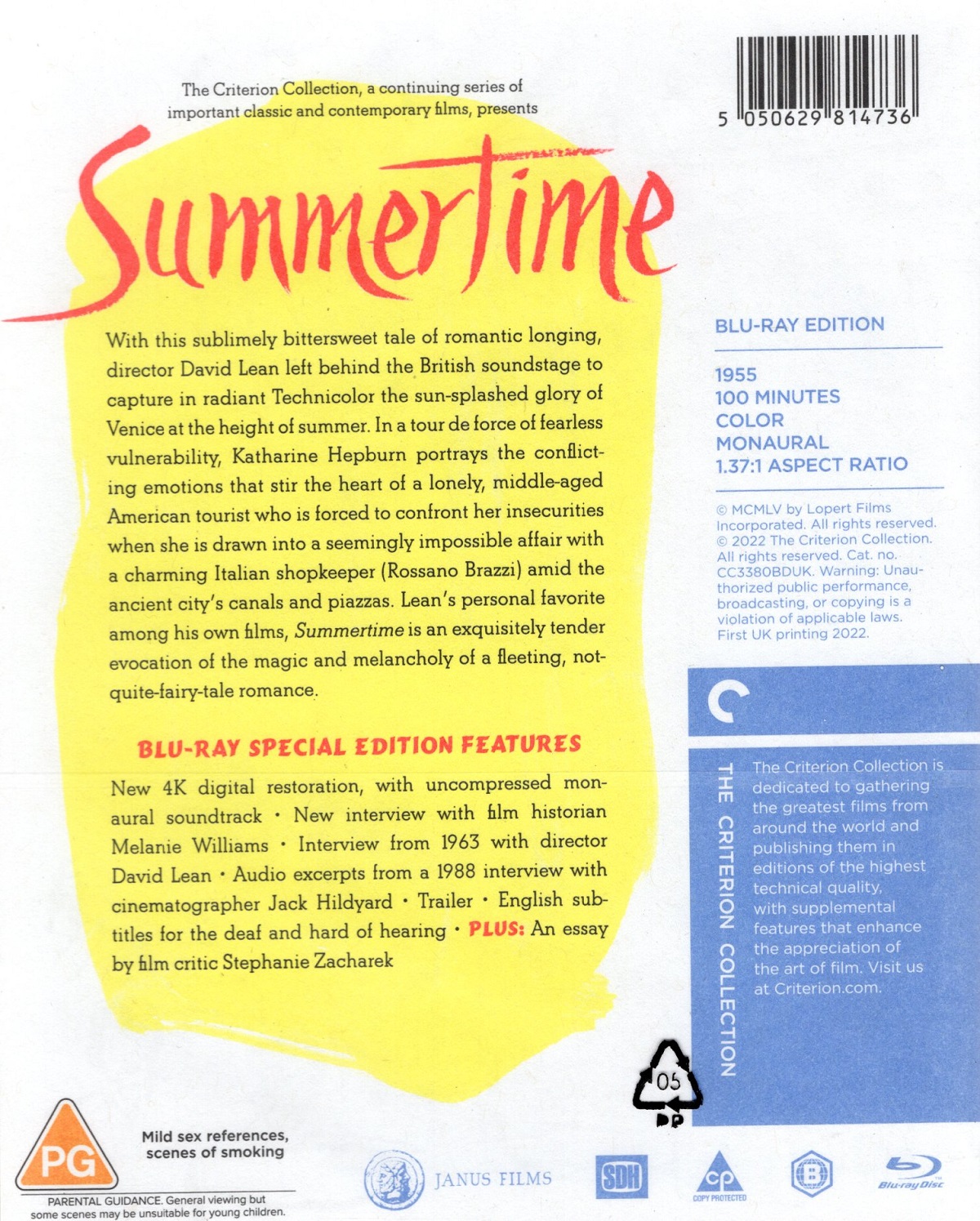 Summertime (Criterion Collection) (ej svensk text) (Blu-ray ...