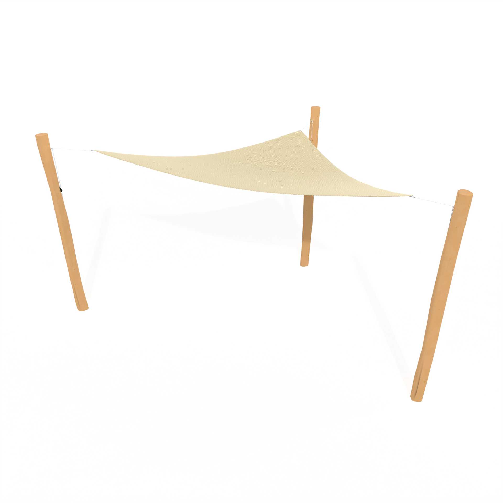 Solsejl med Stolper- 3 x 3 x 4,2 m - Danske Naturlegepladser