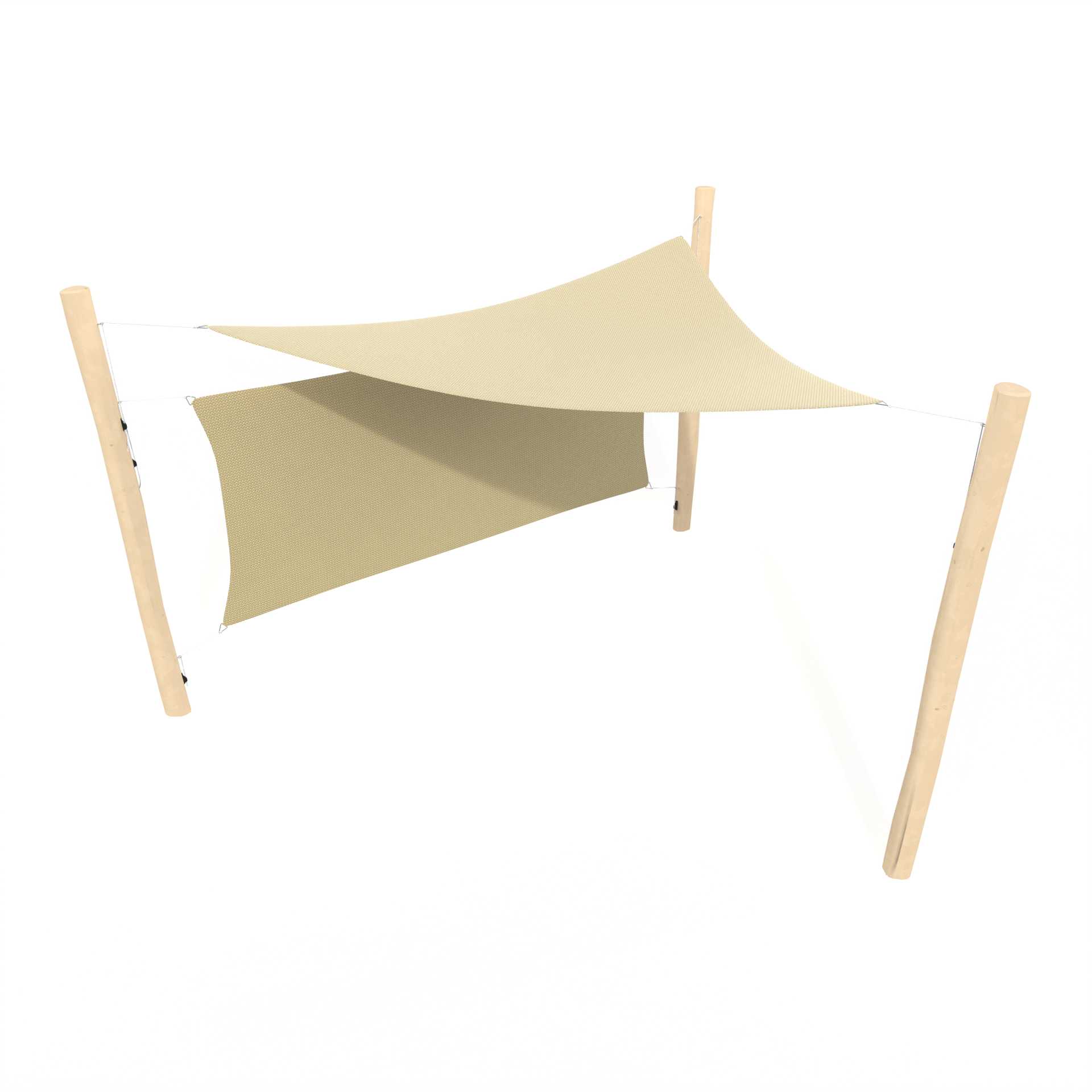 Solsegel med sida - 3,6 x 3,6 x 3,6 m - Svenska Naturlekplatser AB