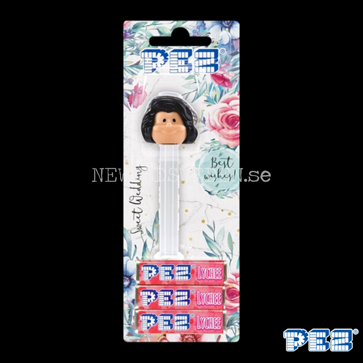 PEZ Dispenser BRIDE Hair Black - Just Married + Godis Samlarfigur Bf ...