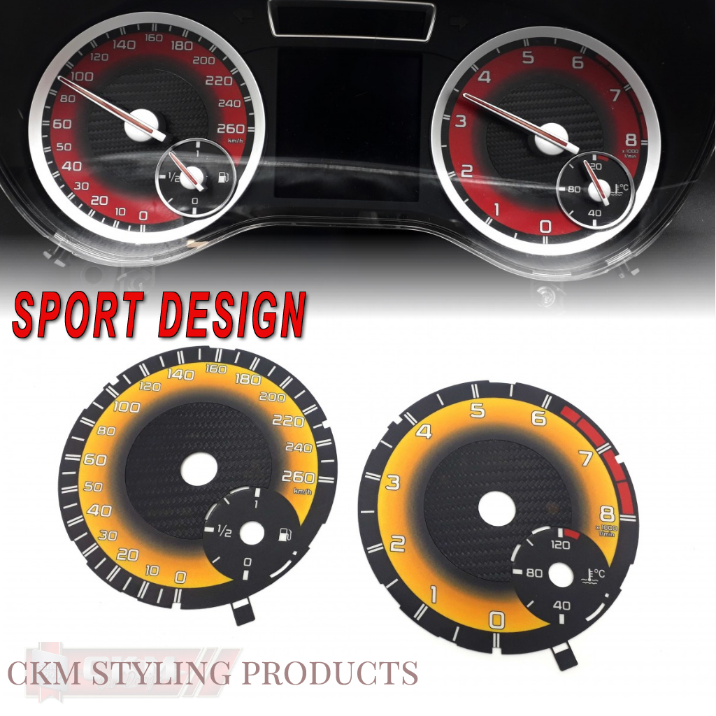 CKM Car Design - Cluster dials sport YELLOW
