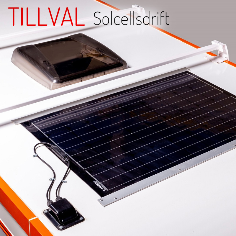 12V = 100W = solcellspanel i skåptrailer - Klippansläp online