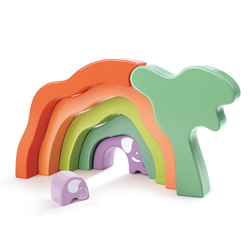 Safari Elephant Stacking Blocks - Hape - Toysforever