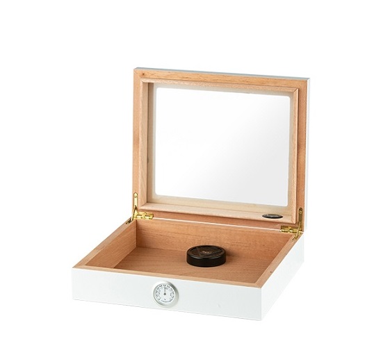 Angelo Humidor med glaslock - Vit - www.puros.se