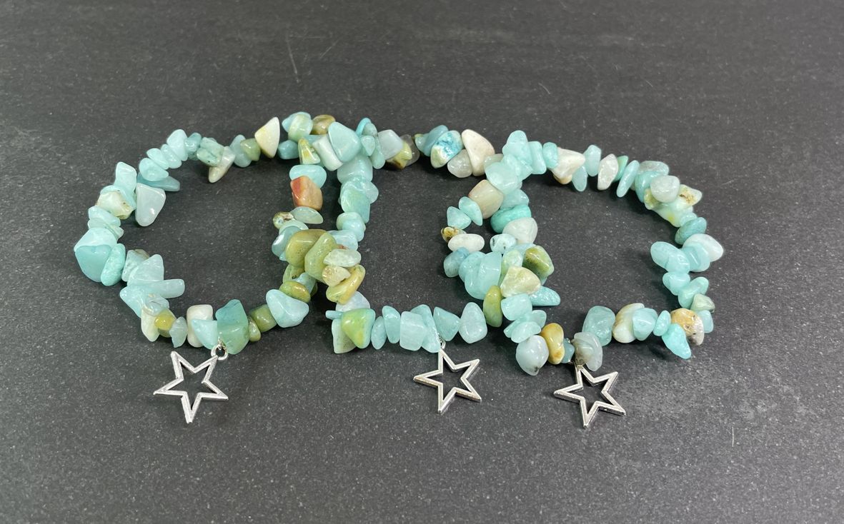 Stengarden.com - Amazonit Chip Armband med Stjärna