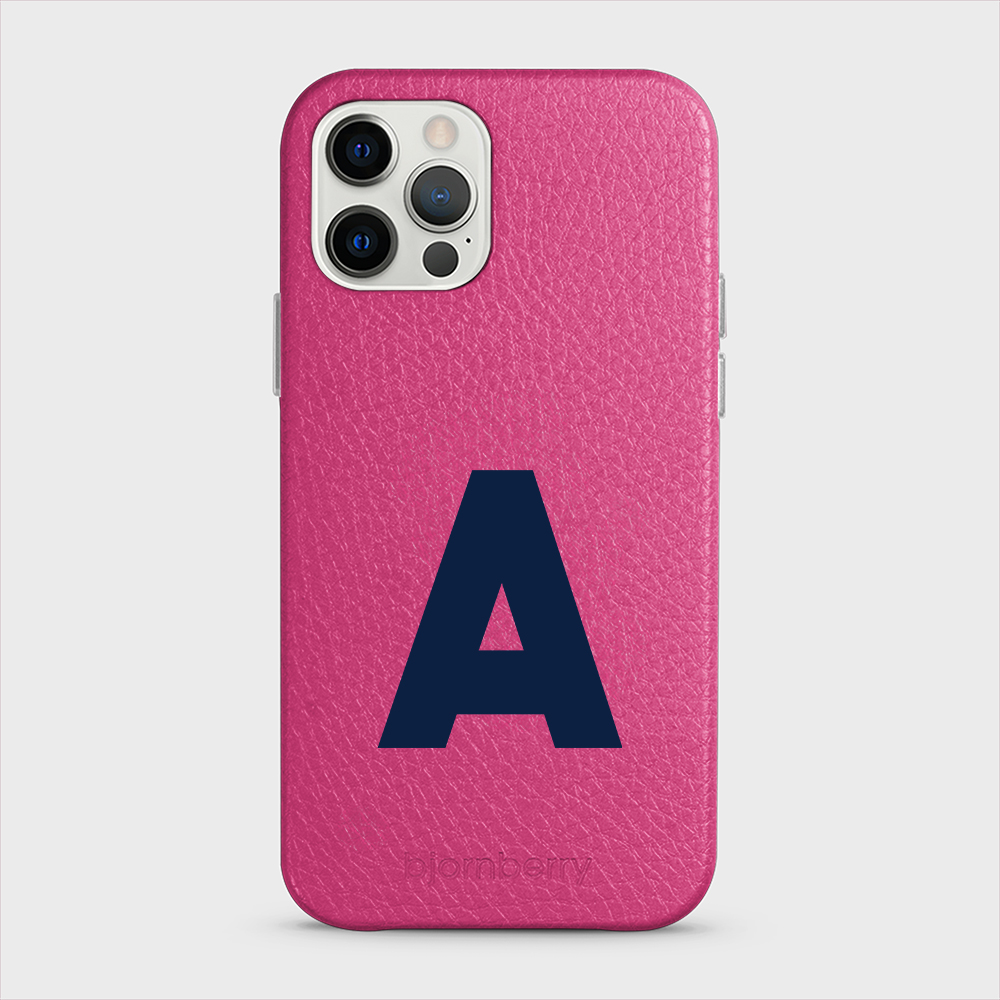 iPhone 12/12 Pro Personalised Leather Case - Initial - BJORNBERRY