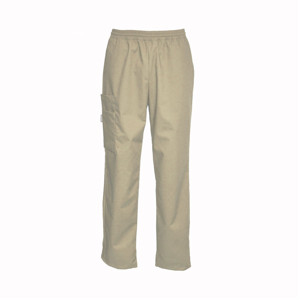 Resårbyxa, krinklad bomull - Beige - Almedahls Alingsås AB