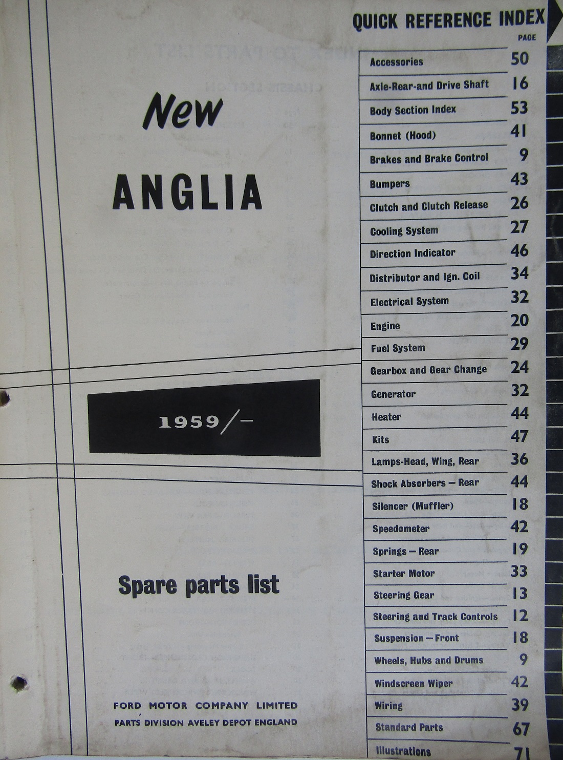 www.hortlund.se - 1959 Ford Anglia 105E Spare parts list
