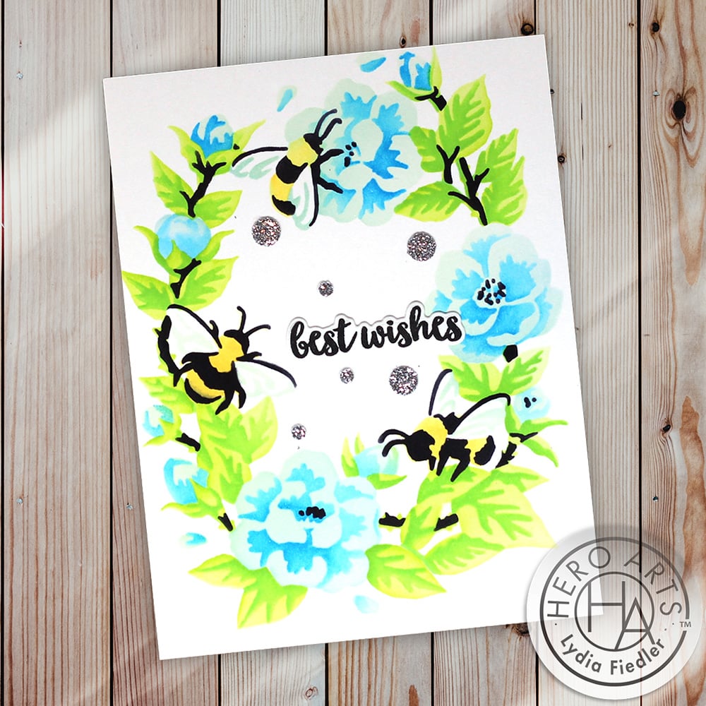 Hero Arts - Bee Florals - Layering Stencil - Pyssloteket