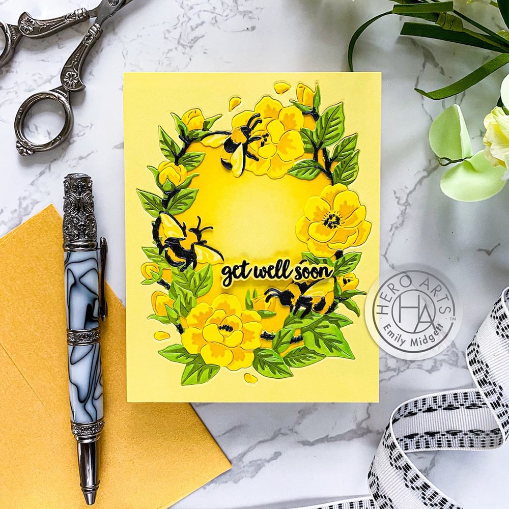 Hero Arts - Bee Florals - Layering Stencil - Pyssloteket