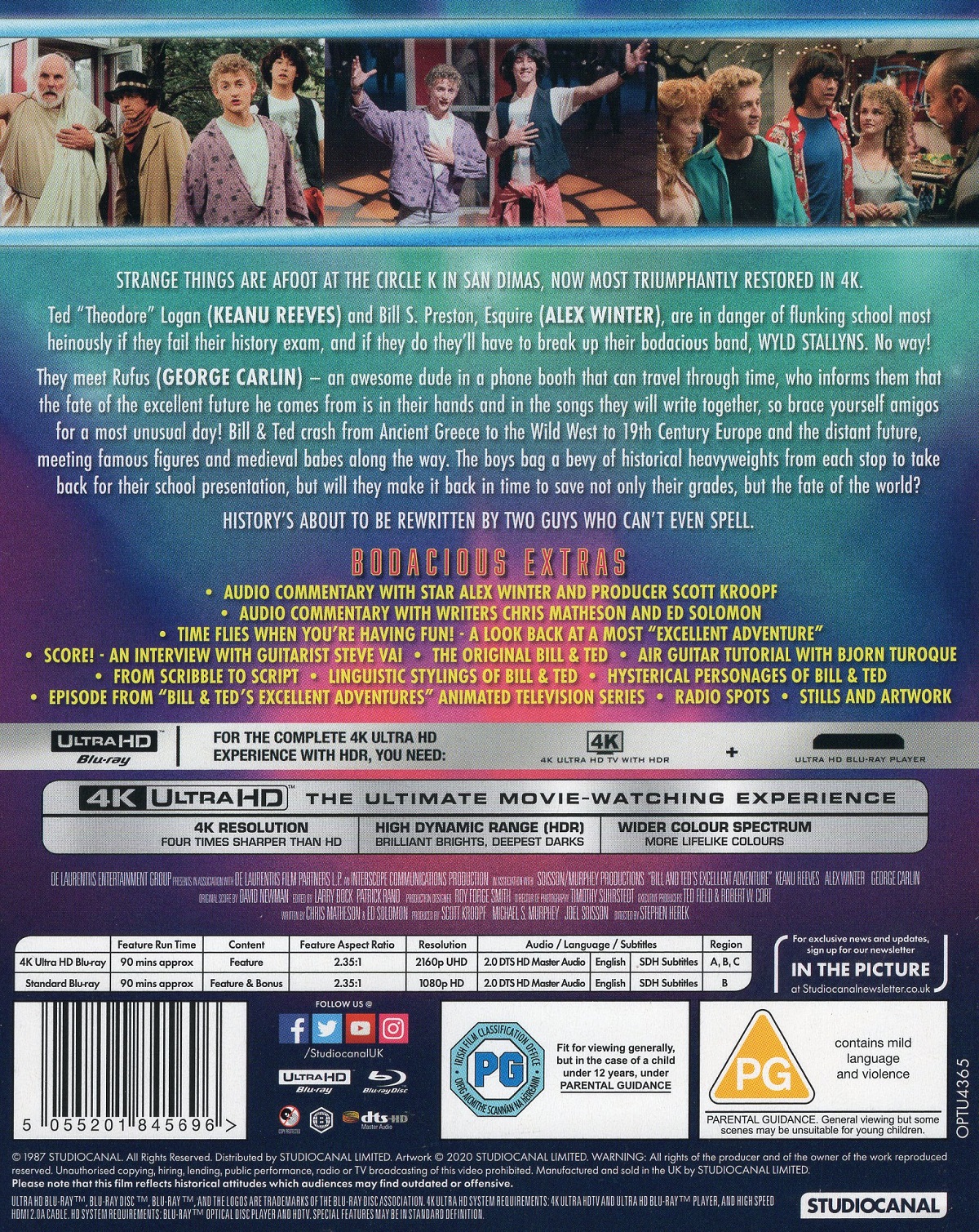 Bill & Ted's Excellent Adventure (ej svensk text) (4K Ultra HD + Blu-ray) - Kvarnvideo.se