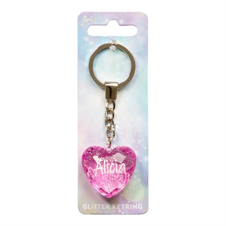 Glitter Heart Alicia Keychain - Robbis Hobby Shop
