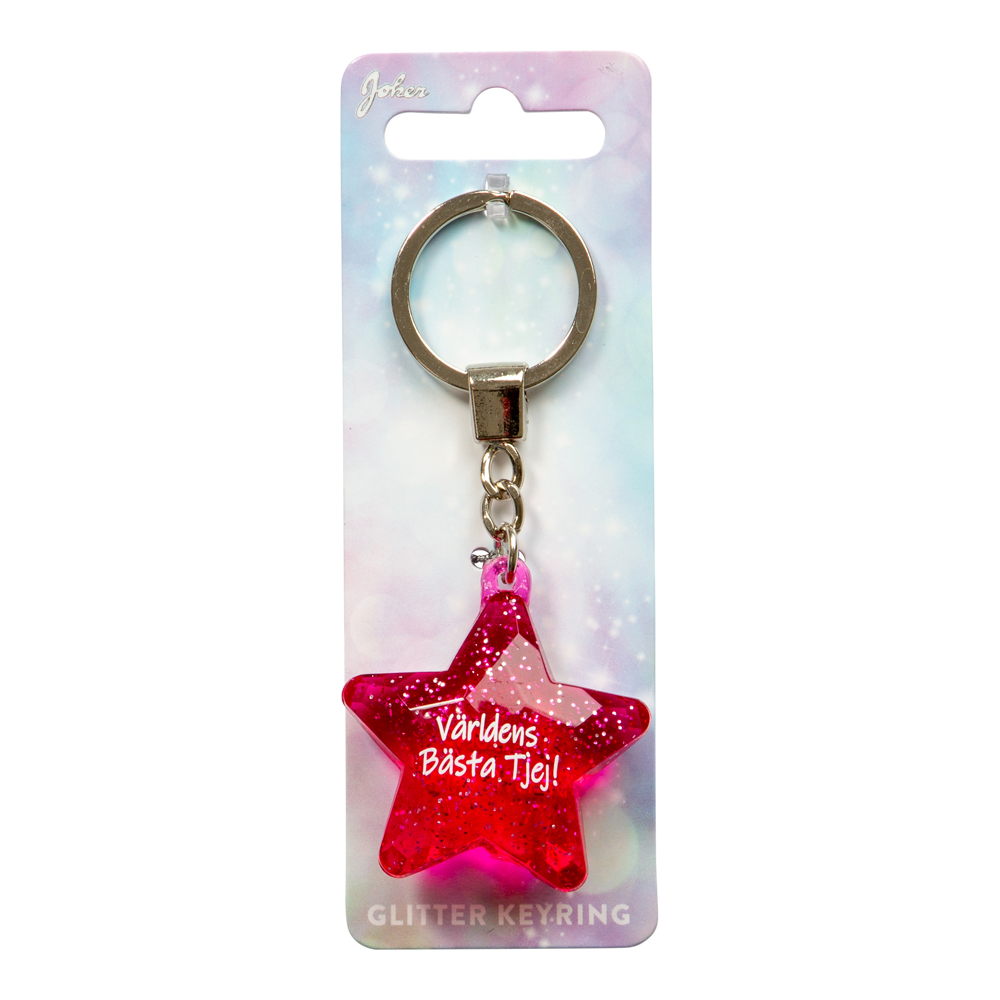 Glitter Star Världens bästa tjej Keychain - Robbis Hobby Shop