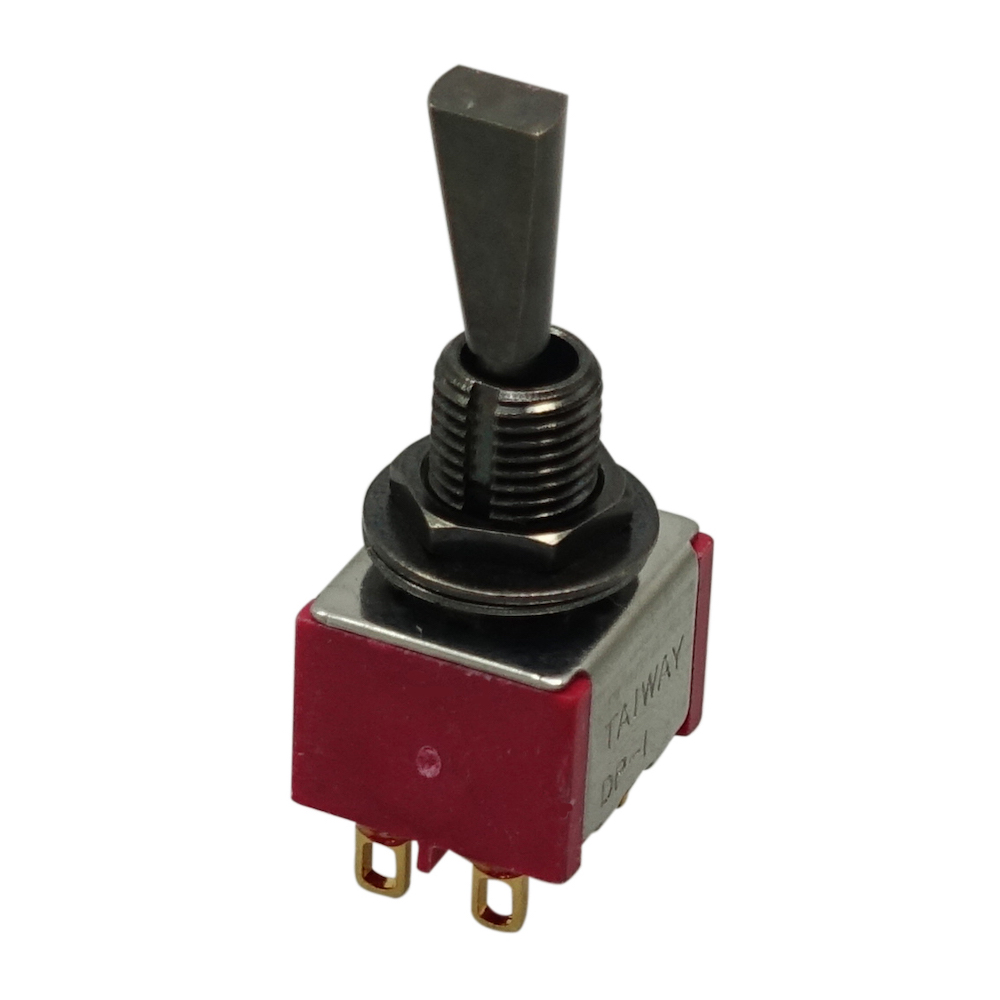 strings.fi - Mini DPDT Toggle Switch On-On (Black, Flat lever)