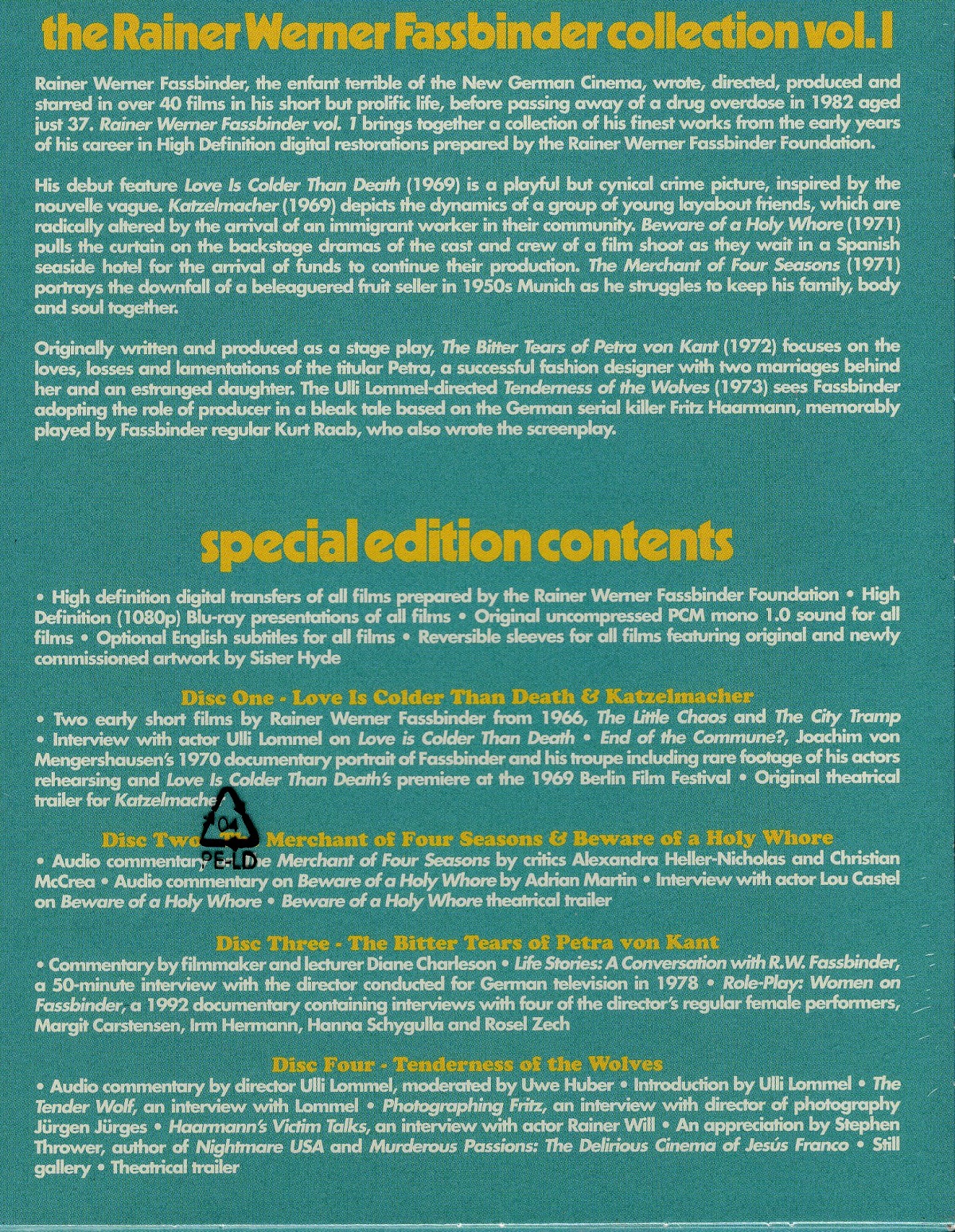 Rainer Werner Fassbinder Collection - Volume 1 (ej svensk text) (Blu ...