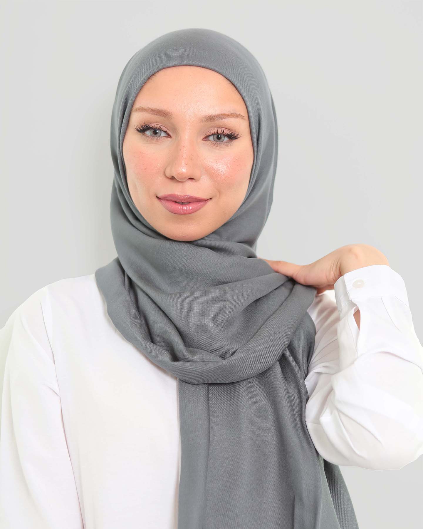 Hijab - Modal - Grå - Tulip Fashion