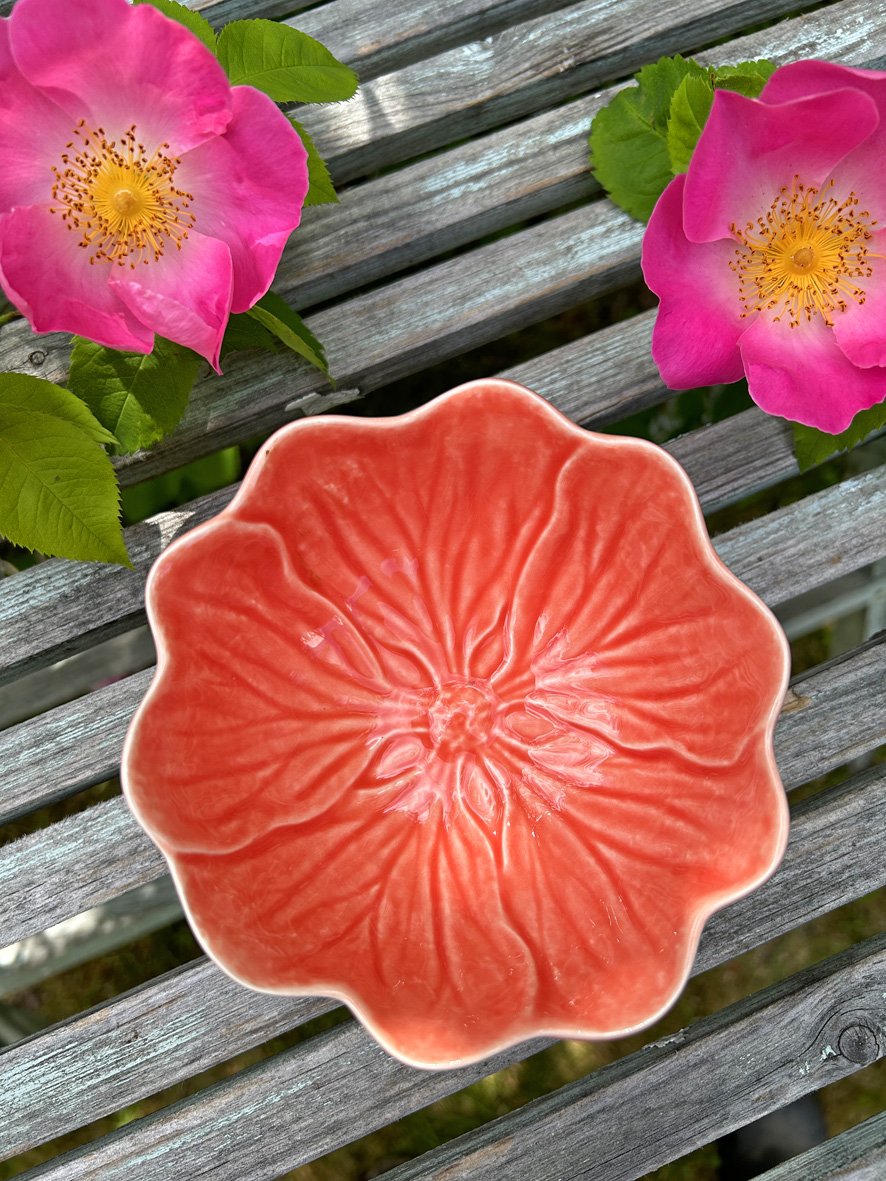 Vita Ranunkler - Skål Flora laxrosa (liten)