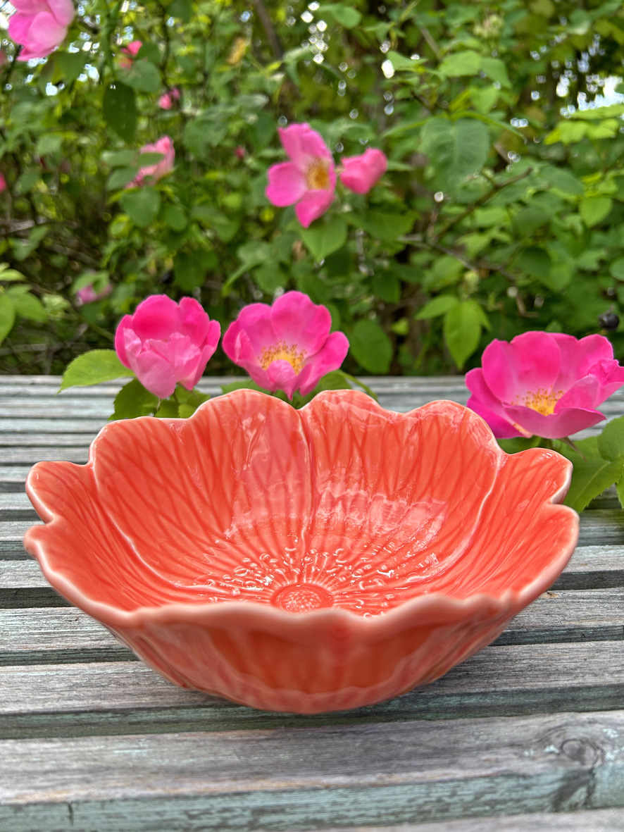 Vita Ranunkler - Skål Flora laxrosa