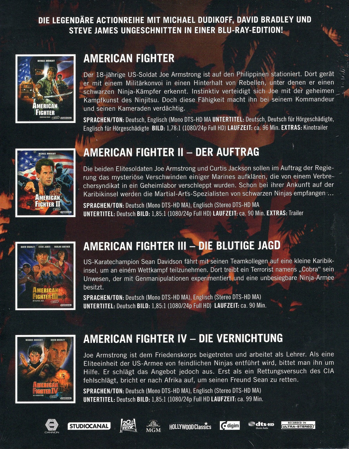 American Ninja I-IV (ej svensk text) (Blu-ray) - Kvarnvideo.se