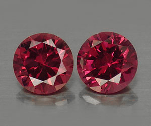 rhodolit granat | naturlig ädelsten | 5 mm rund | matchande granater ...