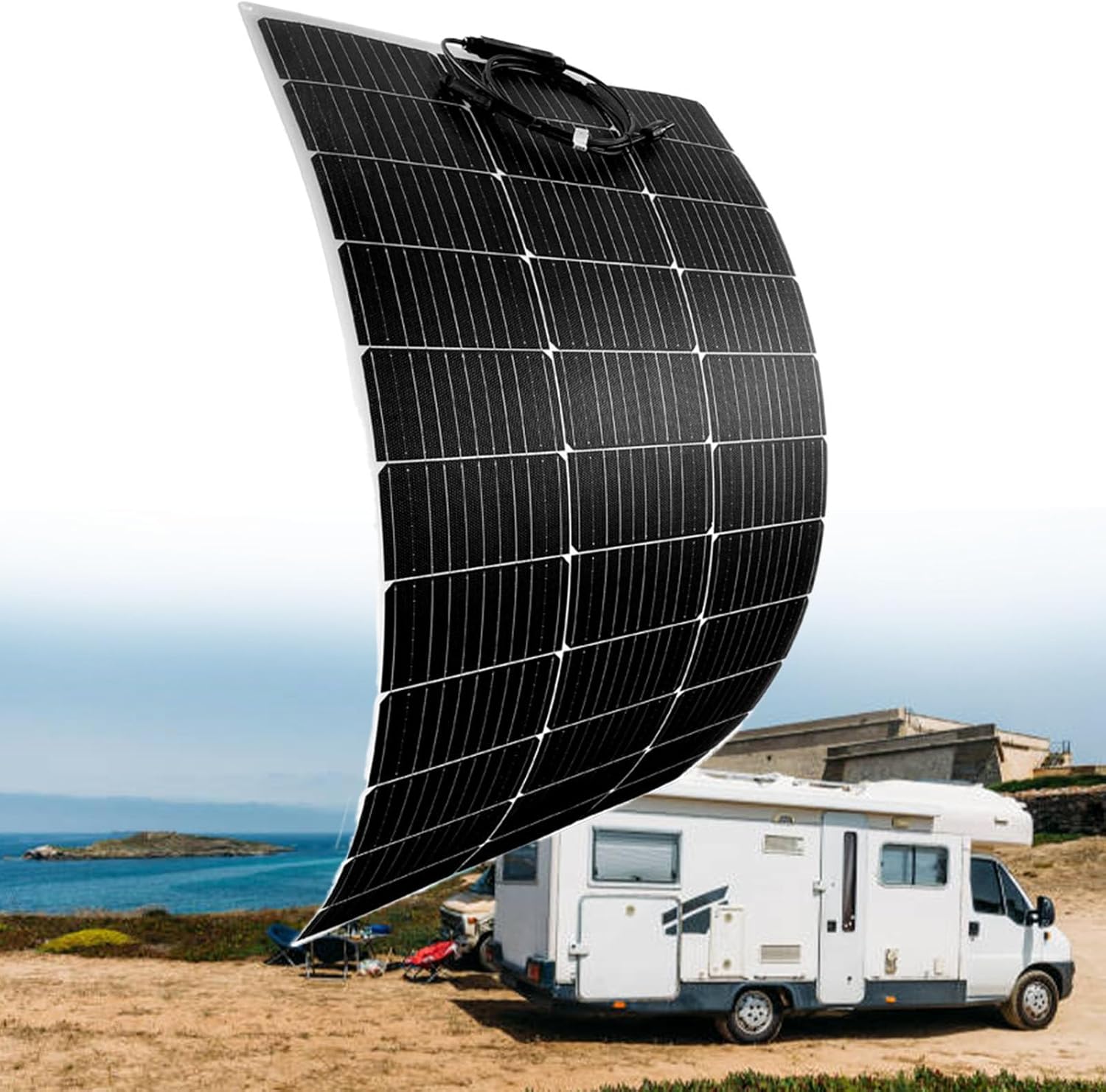 Solpanel 150W flexibel - 1280x600x2mm - Husbil - Husvagn - Båt ...