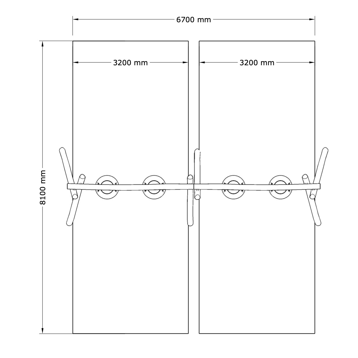 Robinia Gunga 2 Fack Fyra Däck - Svenska Naturlekplatser AB