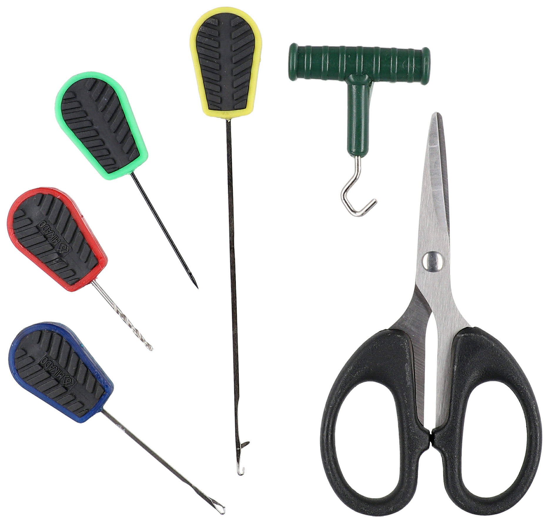 MIKADO BAITING NEEDLES - Kit med betesnålar och en sax